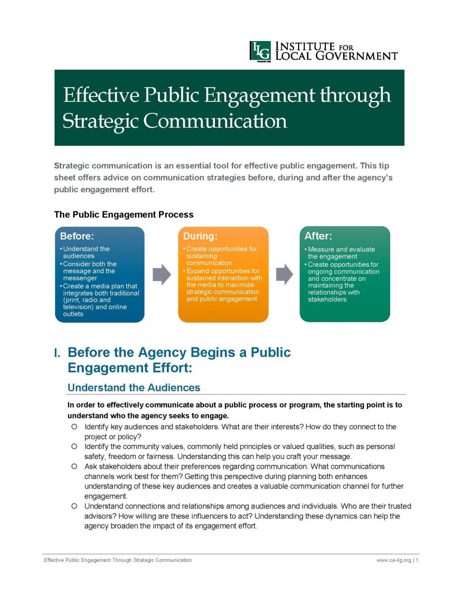 Effective Public Engagement through Strategic Communication - Institute ... Effective Public Engagement through Strategic Communication - Institute ...